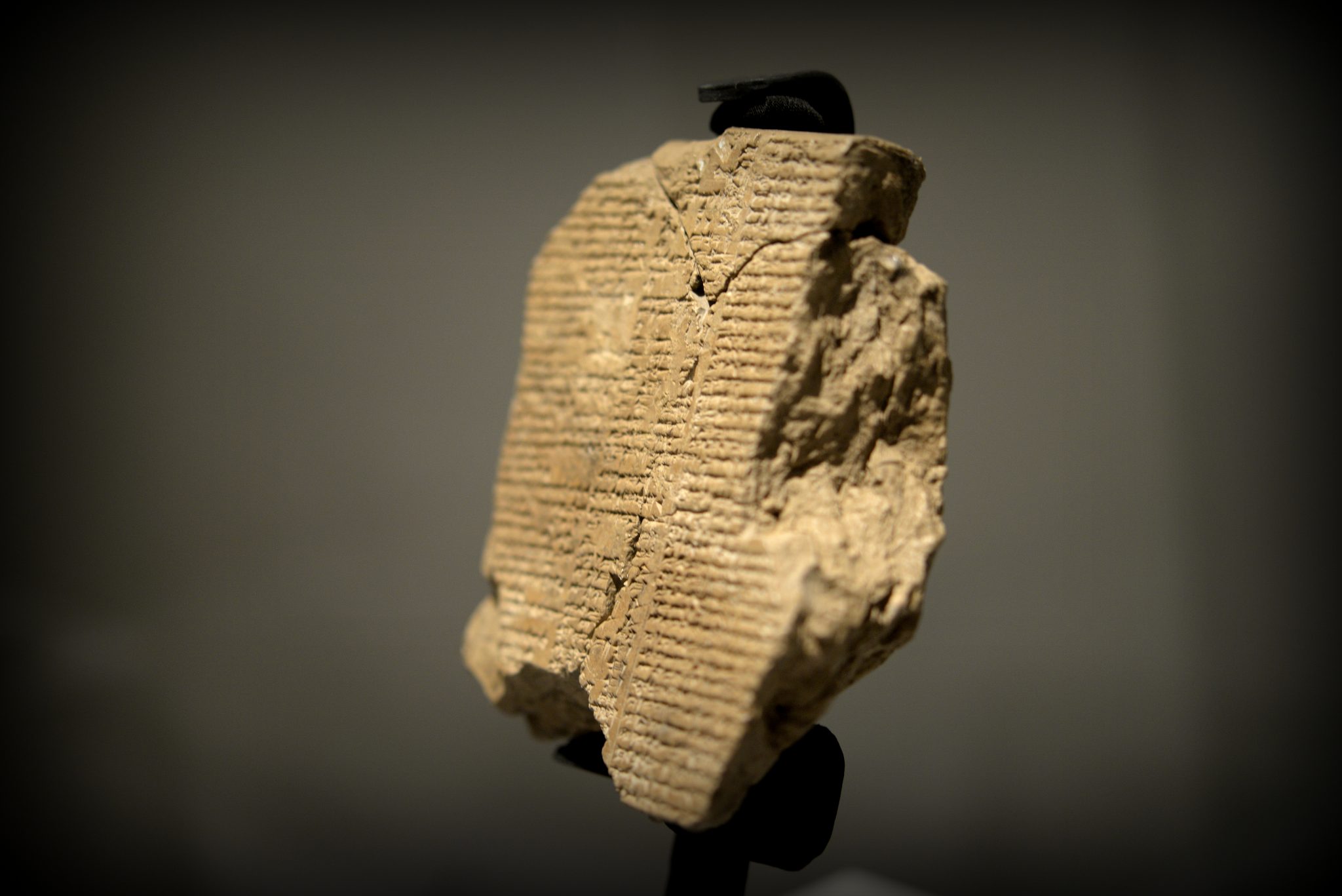 A newly discovered tablet V of the epic of Gilgamesh. The left half of ...