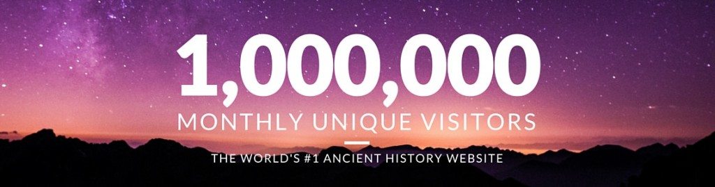 Website banner 1 million monthly readers – World History Foundation
